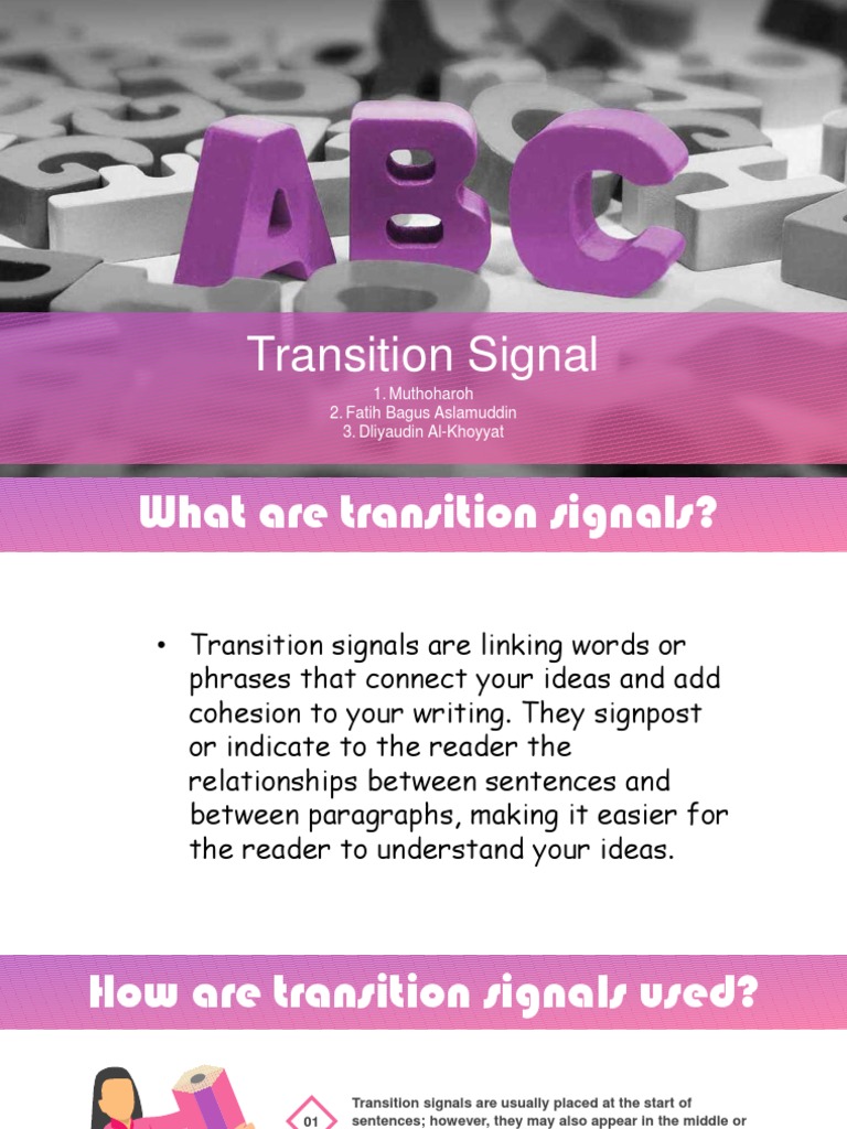 Understanding Transition Signals in Writing | PDF | Sentence ...