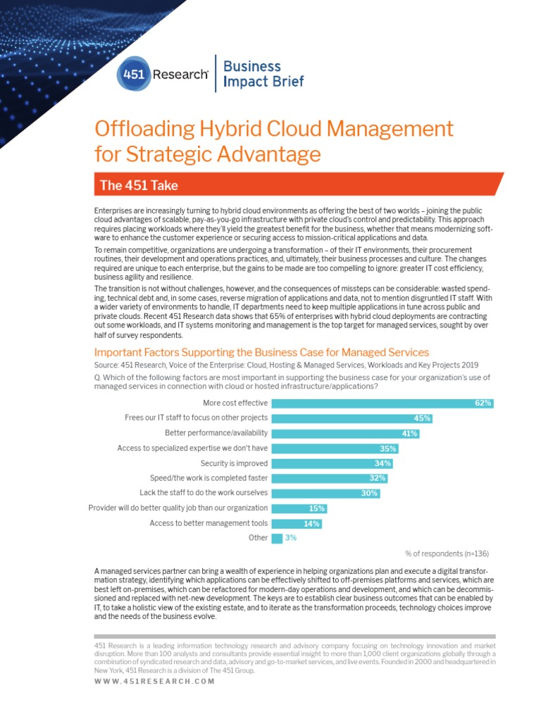 Offloading Hybrid Cloud Management For Strategic Advantage: The 451 Take | PDF | Cloud Computing ...