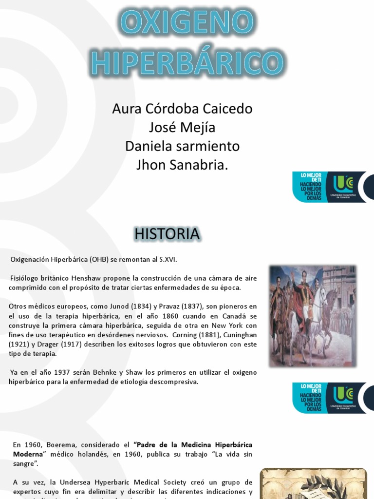 Historia y Beneficios del Oxígeno Hiperbárico | PDF | Oxígeno ...