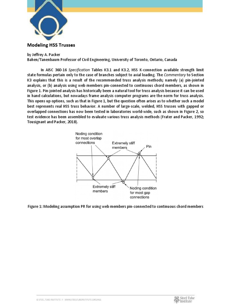 Modeling HSS Trusses | PDF | Truss | Civil Engineering