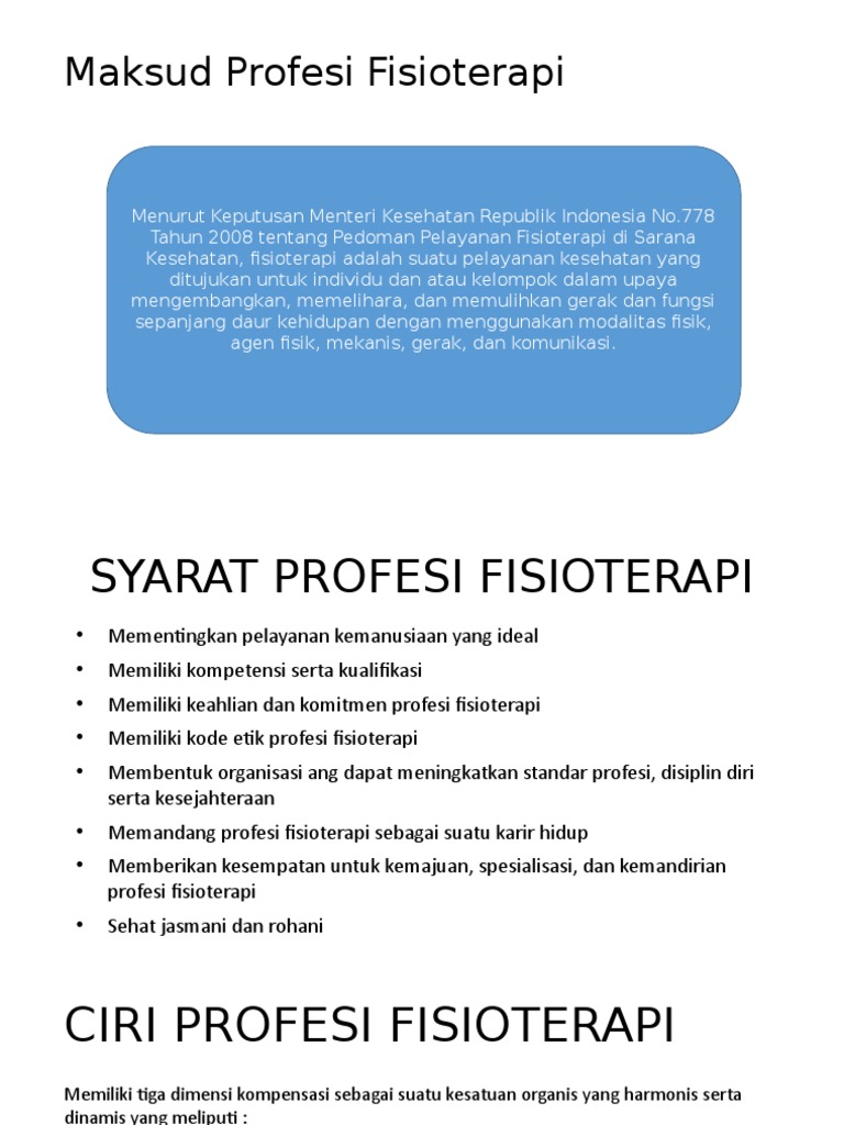 Profesi Fisioterapi | PDF | Pengembangan Diri