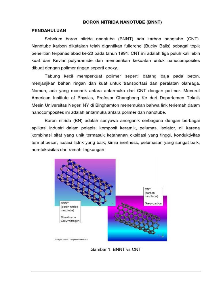 Boron Nitride Nanotube Makalah | PDF