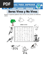Sopa de letras: Seres vivos y no vivos | PDF