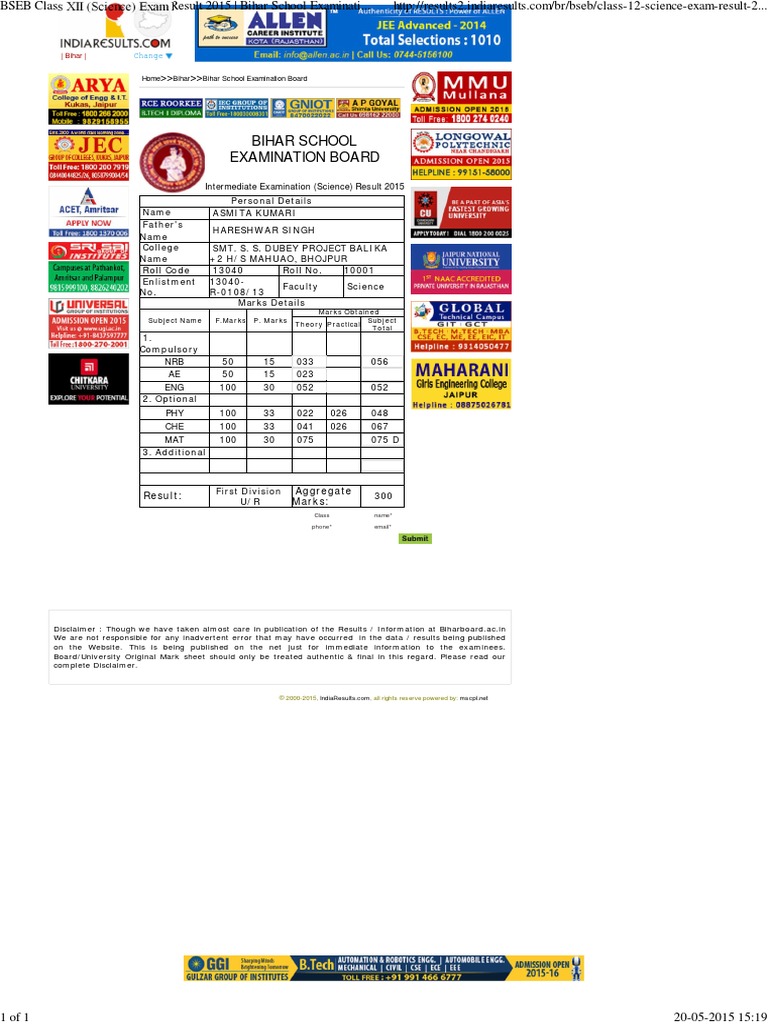 Bihar School Examination Board | PDF