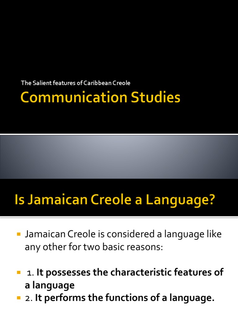 The Salient Features of Caribbean Creole | PDF | English Language ...