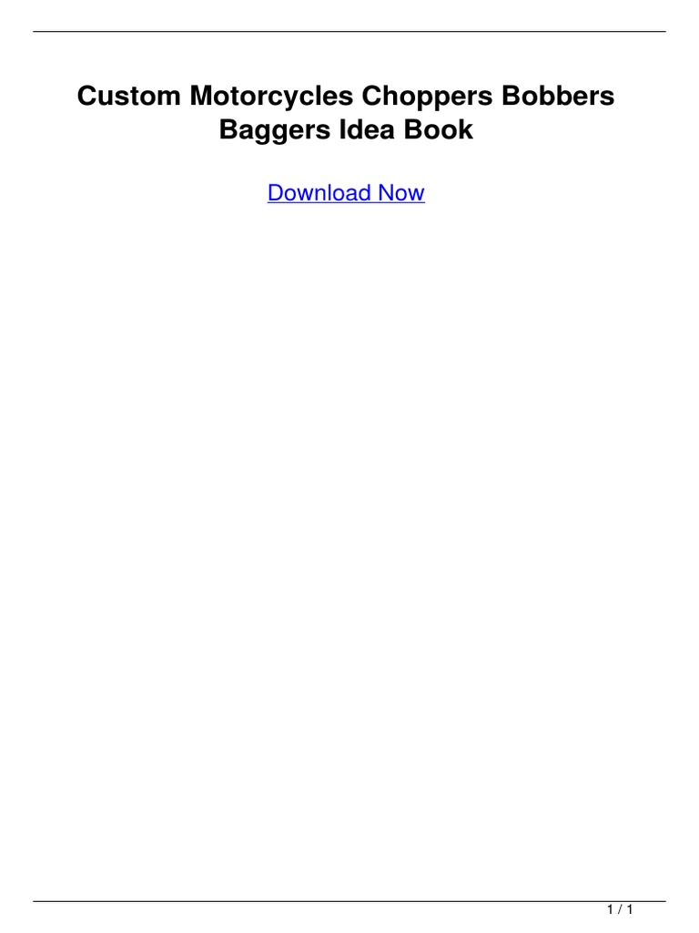 Custom Motorcycles Idea Book | PDF | Technology & Engineering