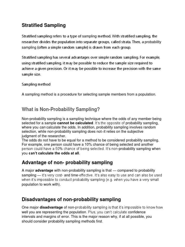 Stratified Sampling | PDF | Sampling (Statistics) | Randomness