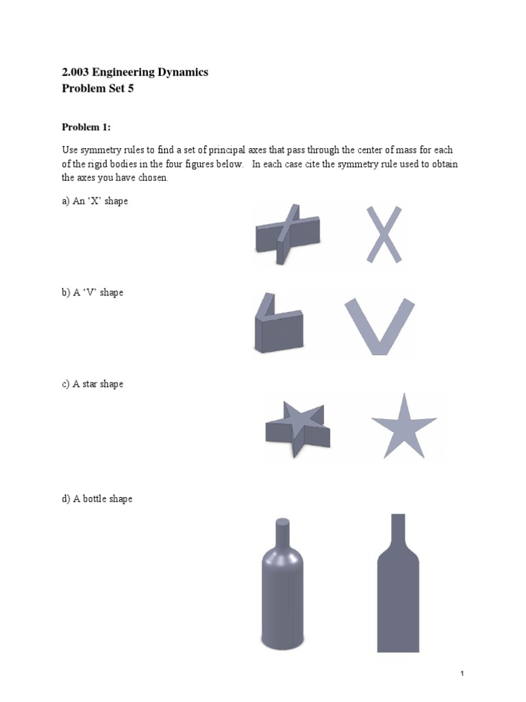2.003 Engineering Dynamics Problem Set 5 | PDF | Rotation Around A Fixed Axis | Torque