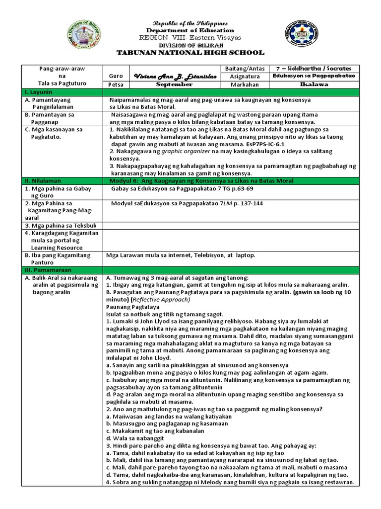 DLP ESP 7 2nd Quarter Module 6 Day 1 | PDF