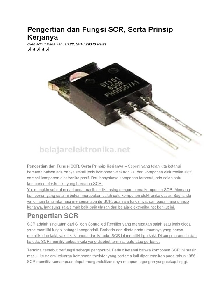 Pengertian Dan Fungsi SCR | PDF