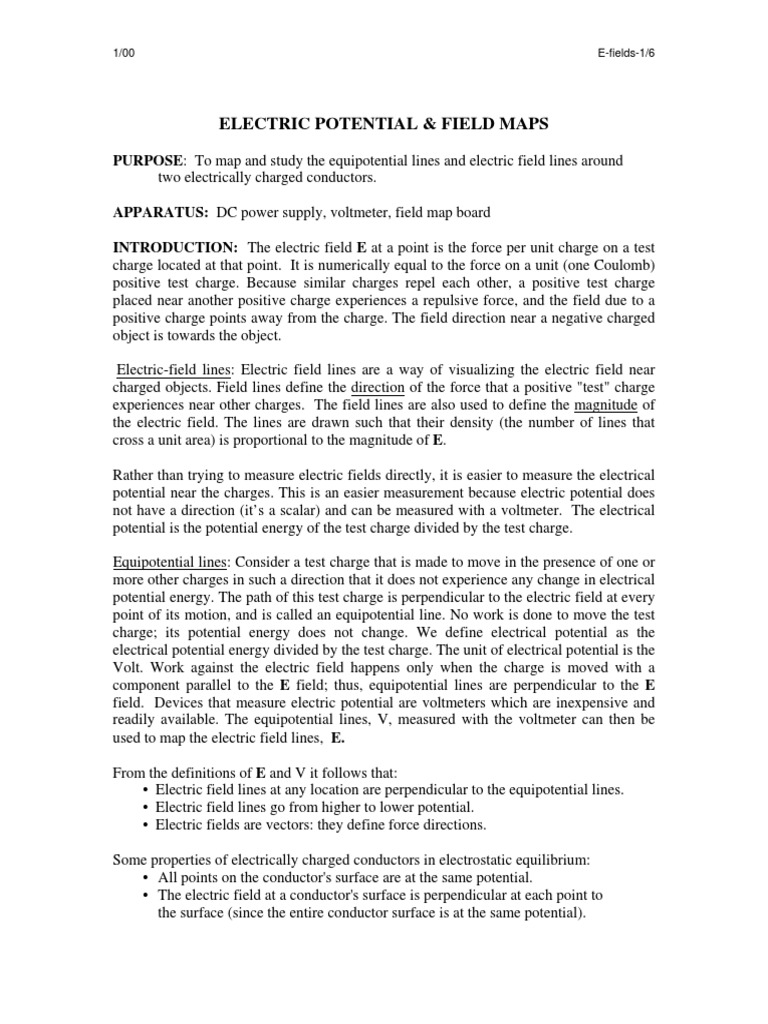 Electric Potential and Field Mapping Guide | PDF | Electric Field ...