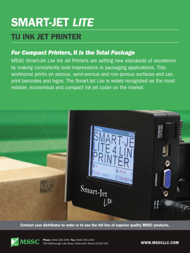 Smart-Jet Lite: Tij Ink Jet Printer | PDF | Printer (Computing) | Manufactured Goods