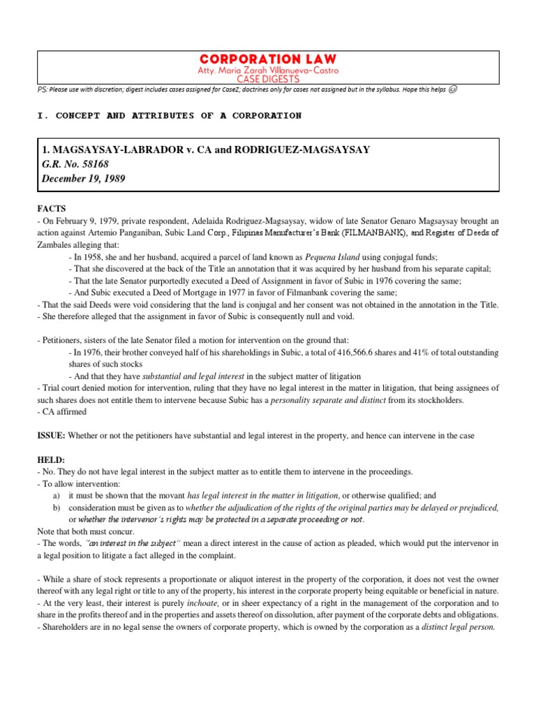 Corpo Digest Z | PDF | Defamation | Piercing The Corporate Veil