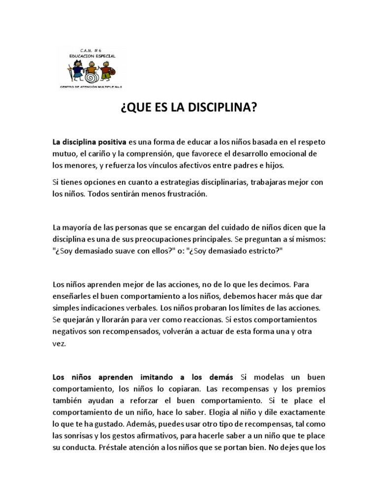 Que Es La Disciplina | PDF | Disciplinas | Comportamiento