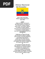 Letra Del Himno A Quito | PDF | Viajes y turismo