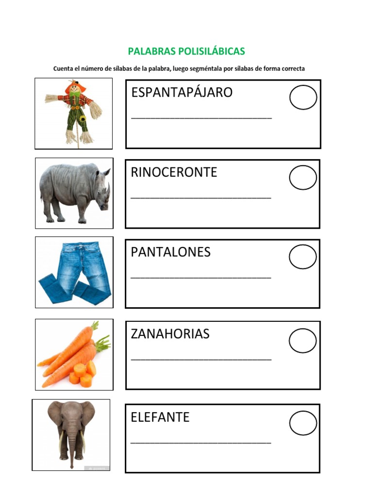 Palabras Polisilábicas | PDF