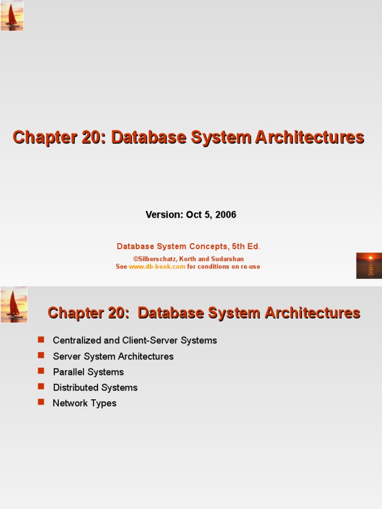 Chapter 20: Database System Architectures | PDF | Databases | Server (Computing)