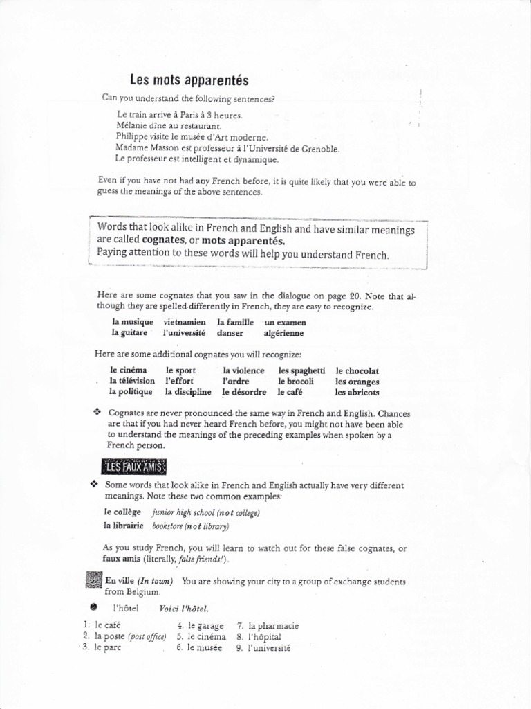 Understanding French Through Cognates: An Analysis of How Identifying ...