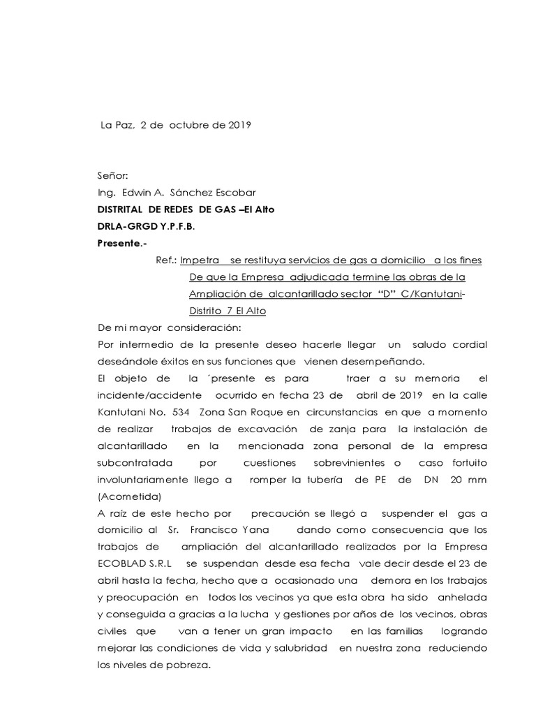 Carta YPFB | PDF