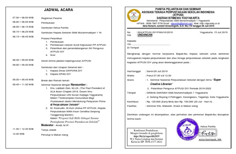 Contoh Undangan Seminar Nasional | PDF