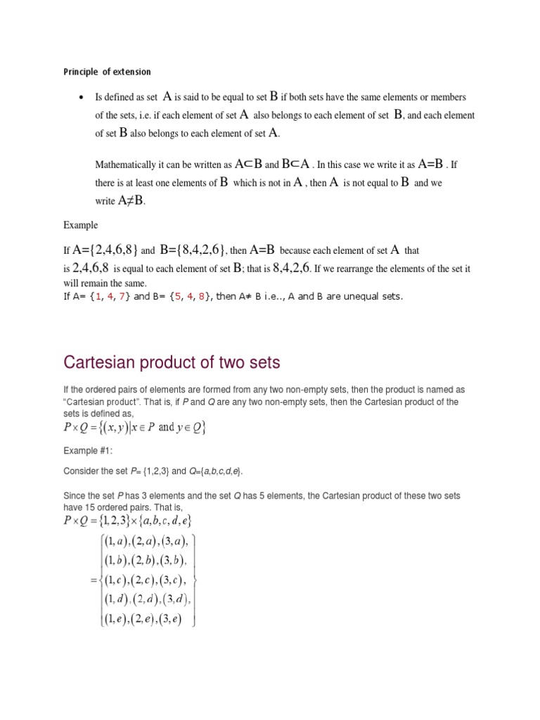 Principle of Extension | PDF | Cartesian Coordinate System | Set ...