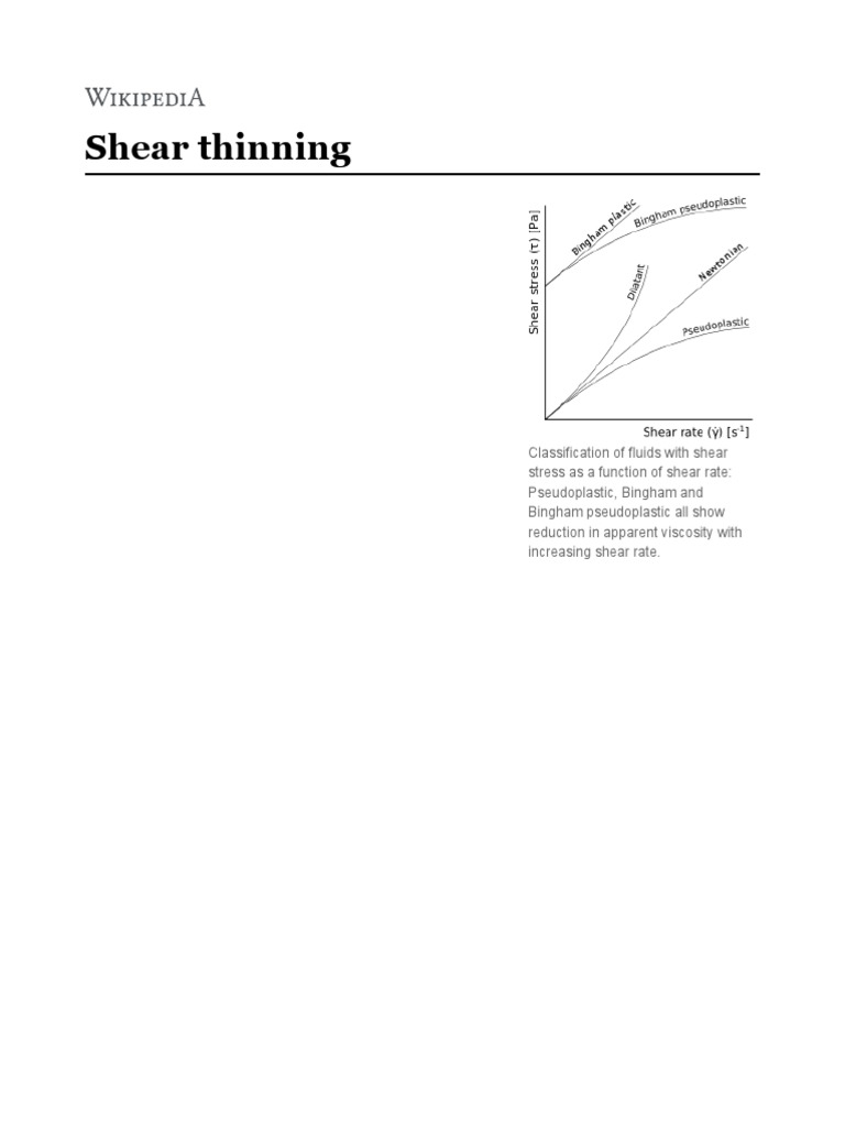 Shear Thinning PDF | Download Free PDF | Dynamics (Mechanics) | Gases