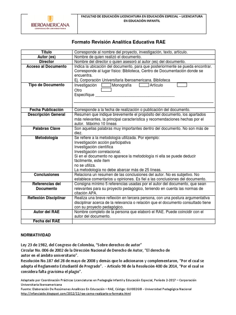Formato RAE | PDF | Educación especial | Aprendizaje