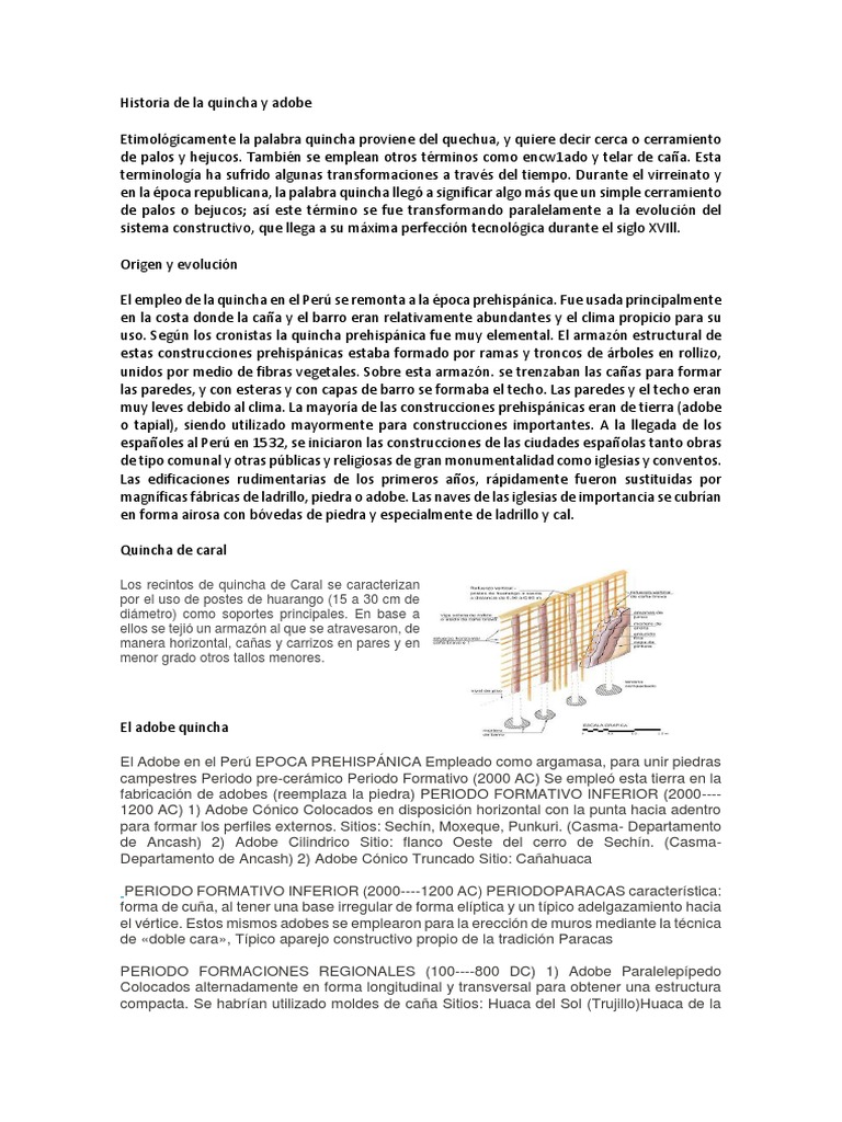 Historia y evolución de la quincha y adobe | PDF | Imperio Inca ...