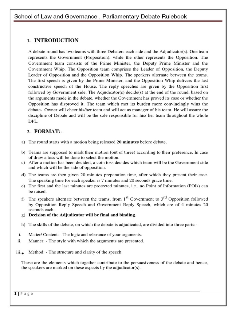 Parliamentary Debate Round Structure | PDF | Epistemology | Public Sphere