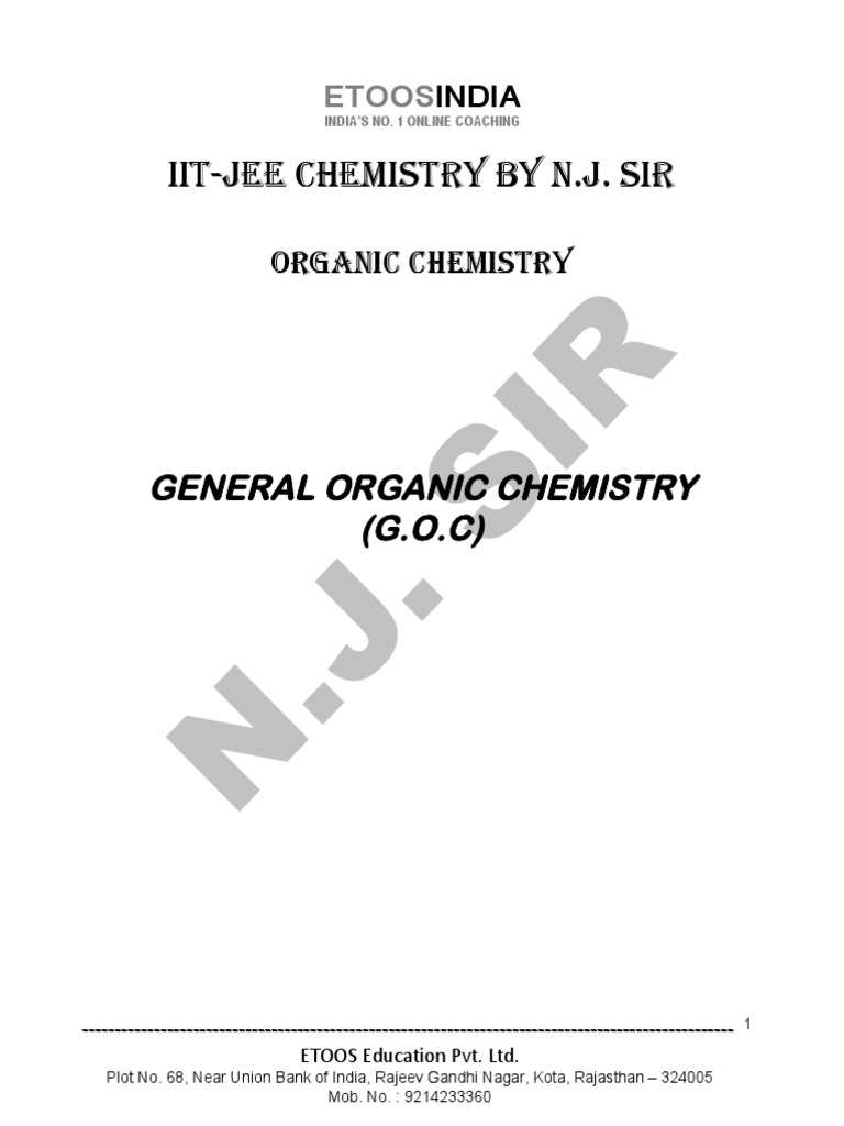 Goc Worksheet of Etoos | PDF | Aromaticity | Molecules