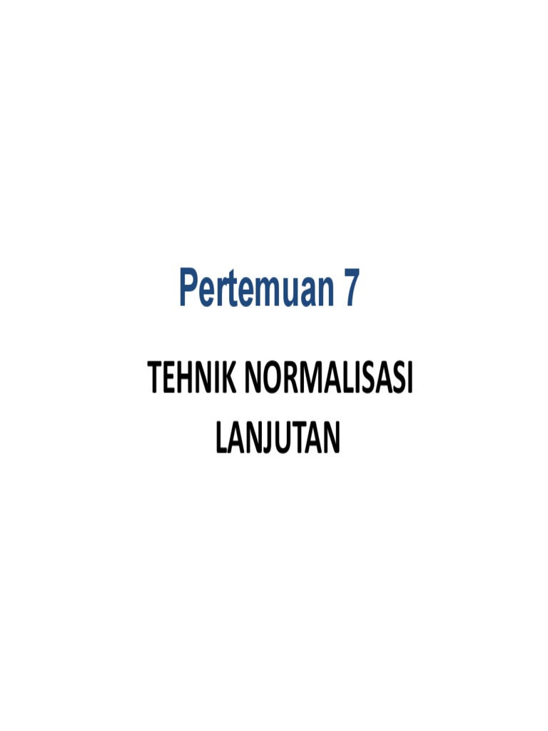 Teknik Normalisasi Basis Data Lanjutan | PDF