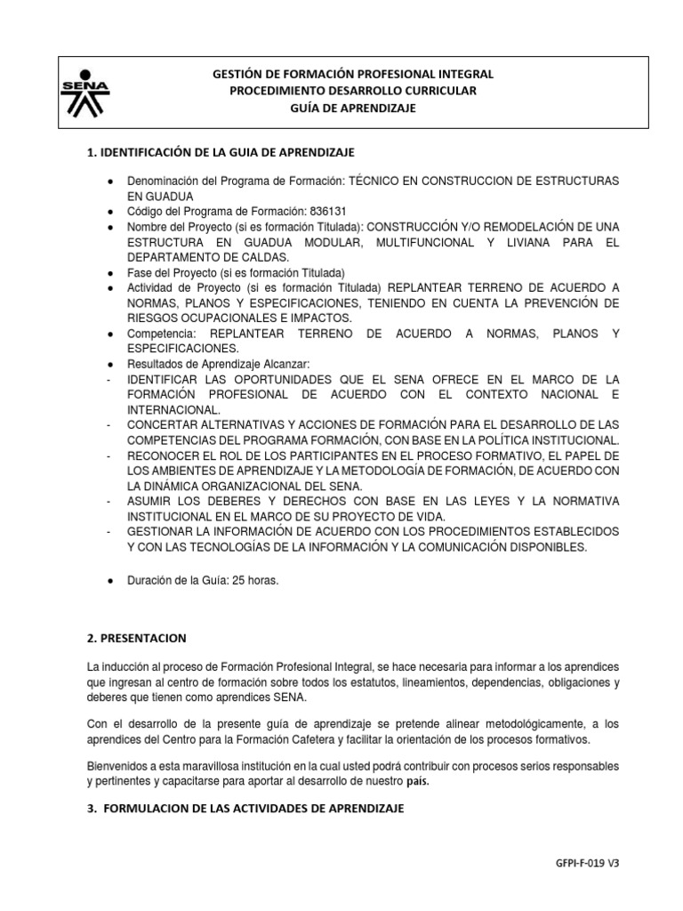 GFPI-F-019 - Formato - Guia - de - Aprendizaje - Inducción | PDF | Aprendizaje | Evaluación