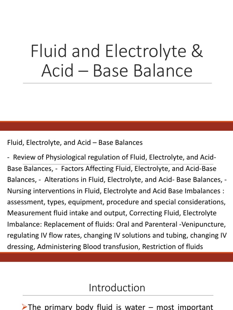 Fluid and Electrolyte Balance | PDF | Osmosis | Electrolyte