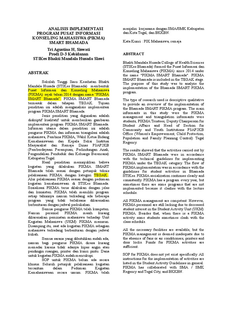 Implementasi PIKMA SMART | PDF | Pengembangan Diri
