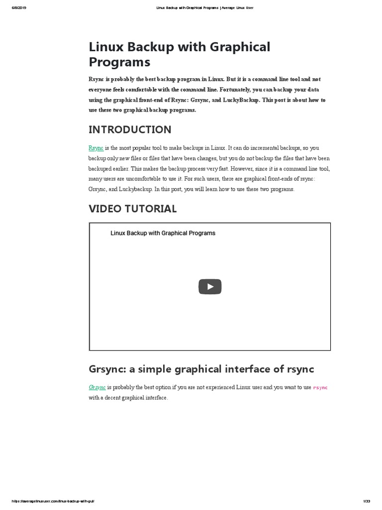 Linux Backup With Graphical Programs - Average Linux User | PDF | File ...
