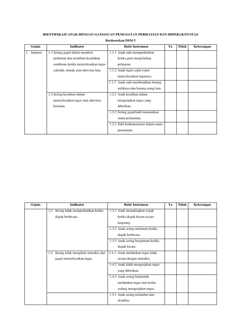 Identifikasi Anak GPPH | PDF | Kesehatan Holistik