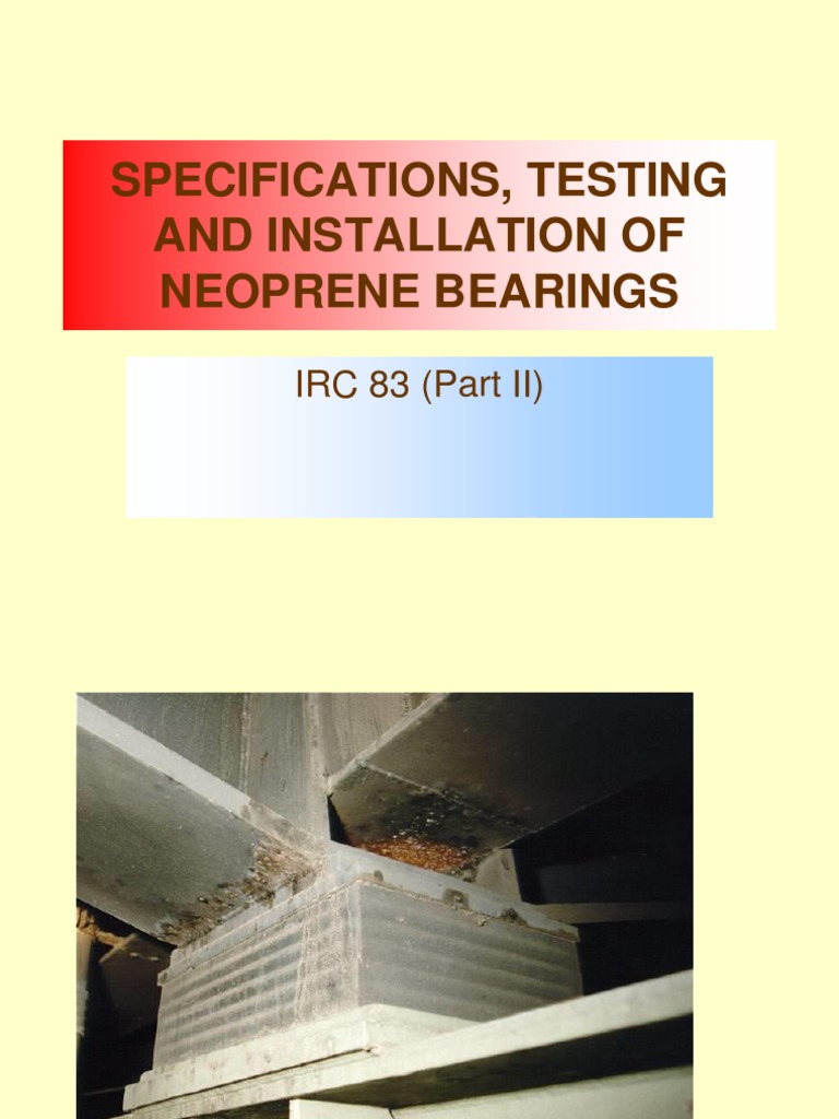 Testing of NEOPRENE Bearings SKG | PDF | Bearing (Mechanical ...