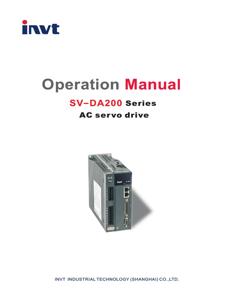 SV-DA200 Series AC Servo Drive Product Overview and Technical Manual ...