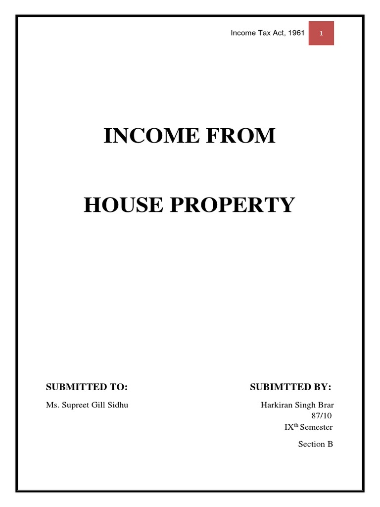 Income From House Property | PDF | Loans | Tax Deduction