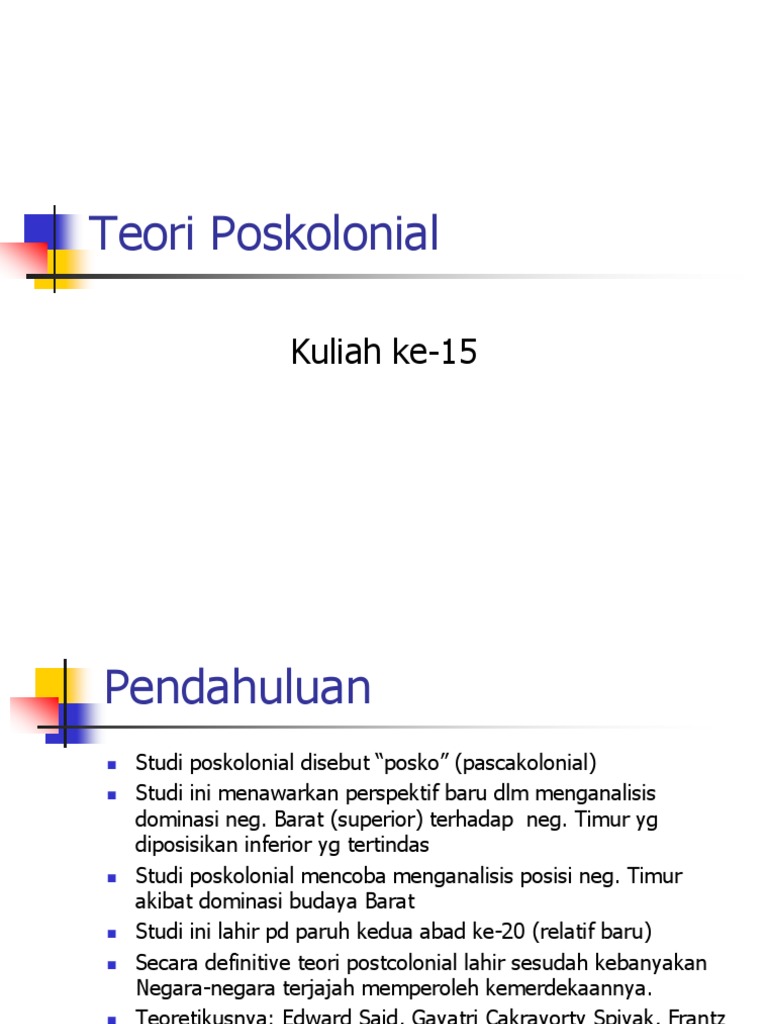 Teori Poskolonial | PDF