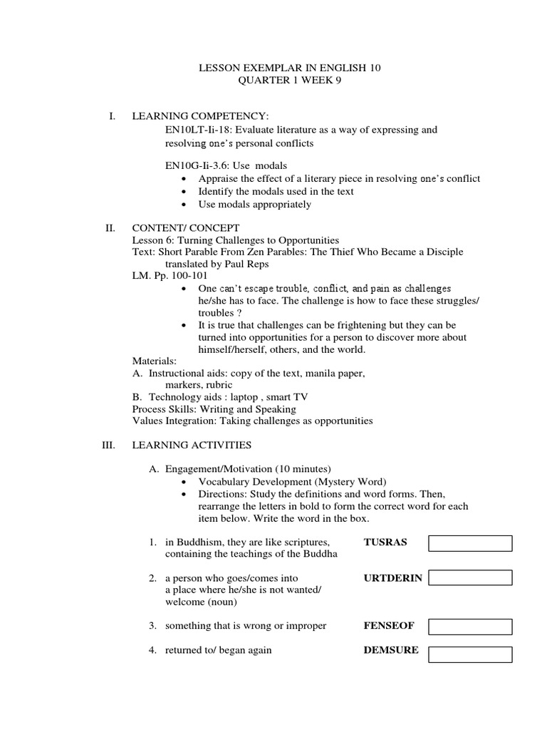 English 10: Overcoming Challenges | PDF | Modal Logic | Learning