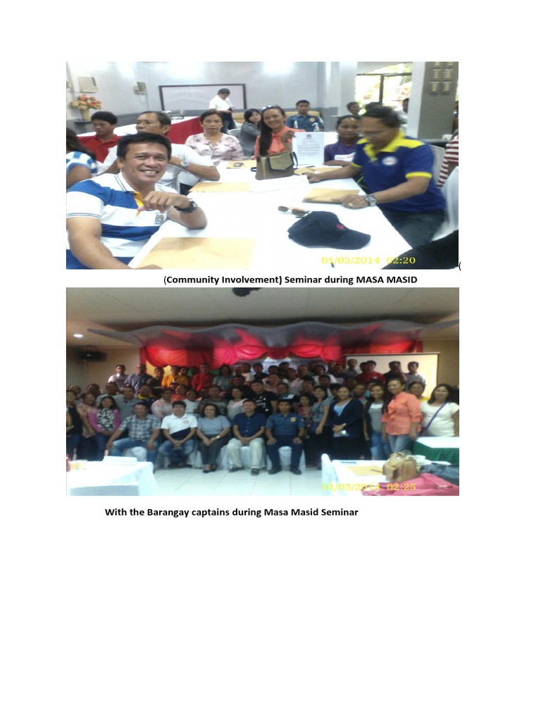 Community Involvement) Seminar During MASA MASID | PDF