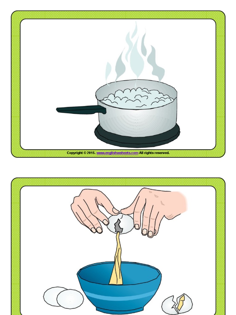 Cooking Verbs Big Esl Flashcards For Kids | PDF