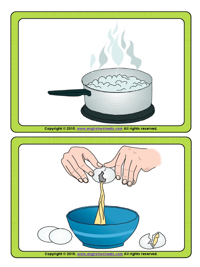 Cooking Verbs Medium Esl Flashcards For Kids | PDF