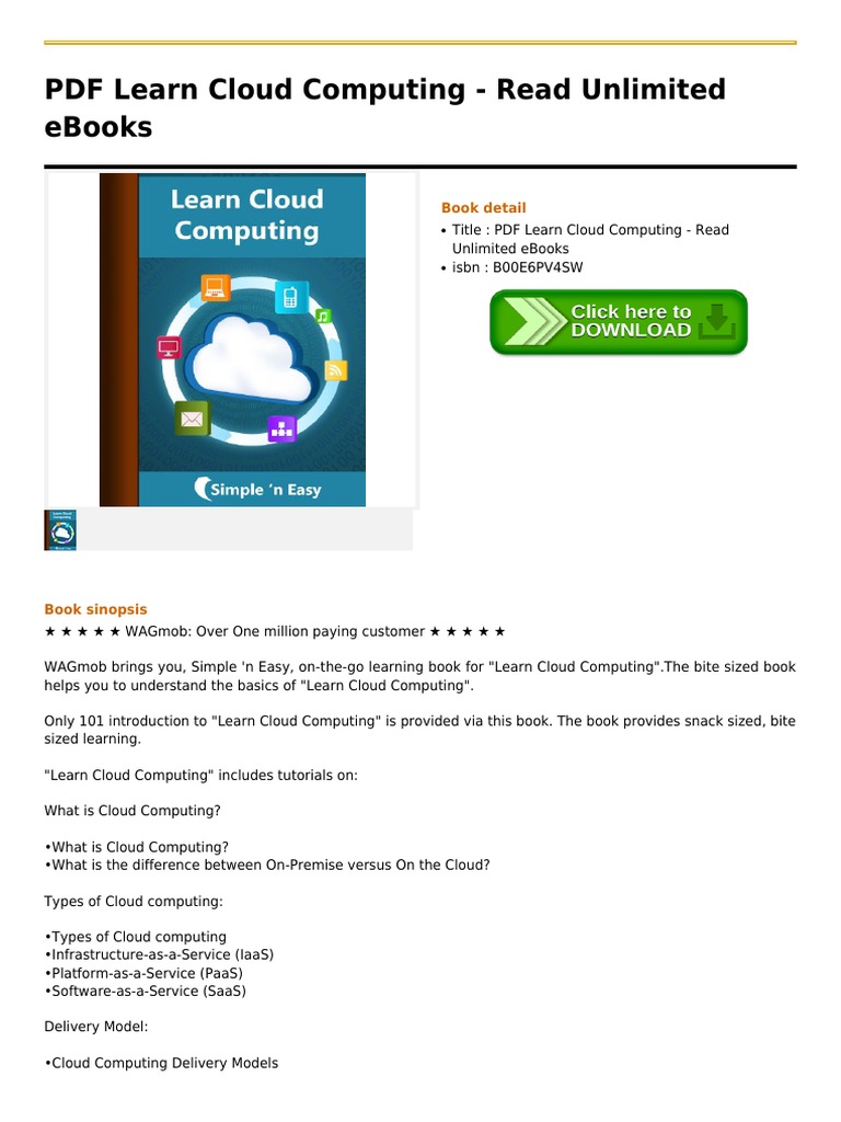 Pdf Learn Cloud Computing Read Unlimited Ebooks Book Detail Pdf