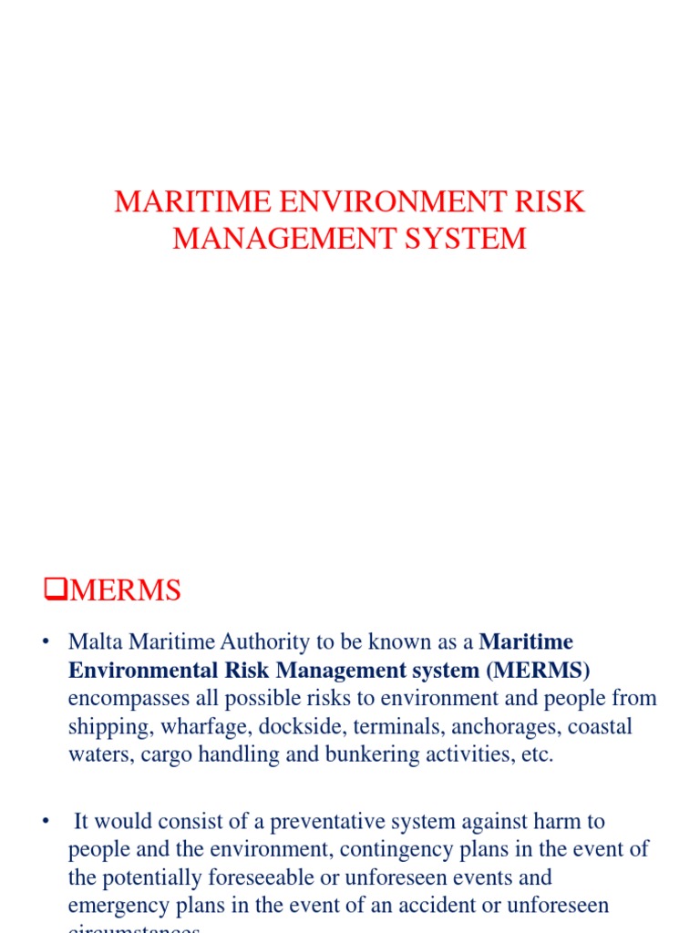 Maritime Environmental Risk Management System | PDF
