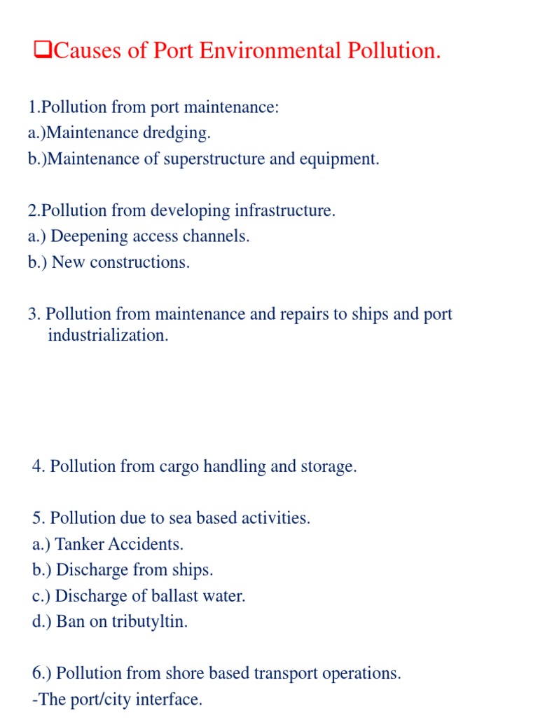 Cause of Port Related Pollution | PDF