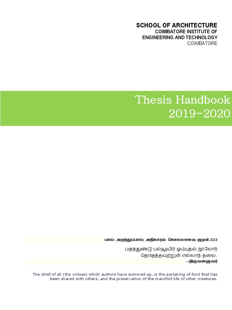 Thesis Handbook 2019-2020 | PDF | Thesis | Design