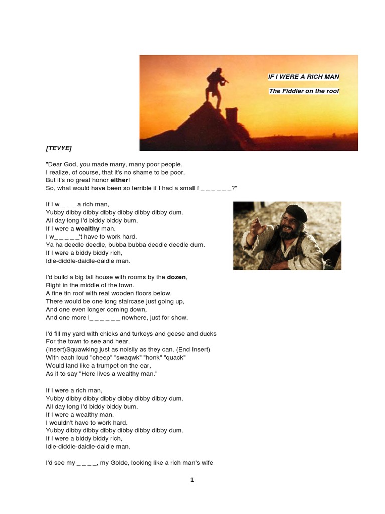 If I Were a Rich Man | PDF