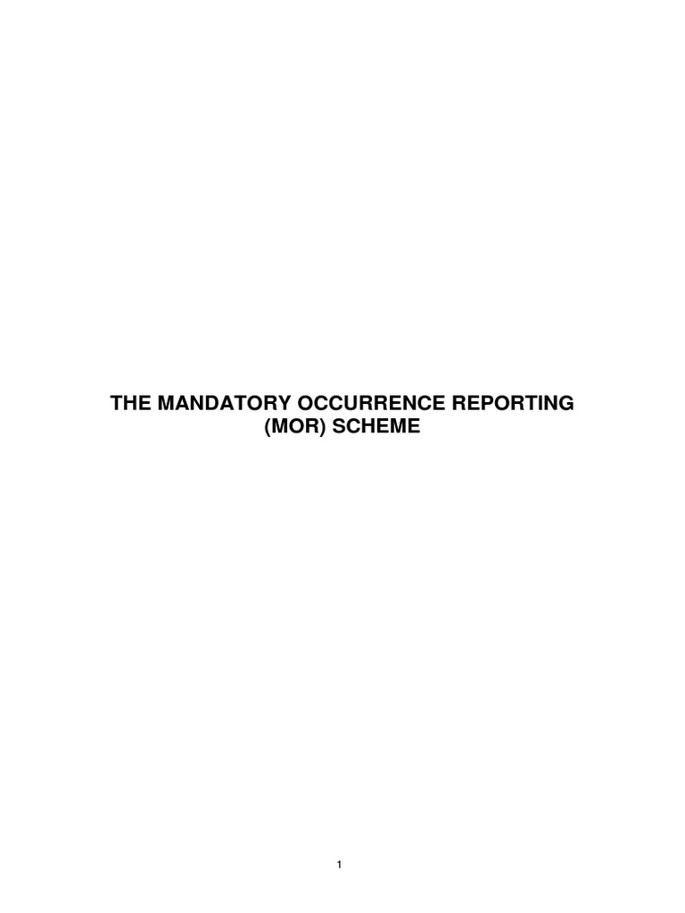The Mandatory Occurrence Reporting (Mor) Scheme | Download Free PDF ...
